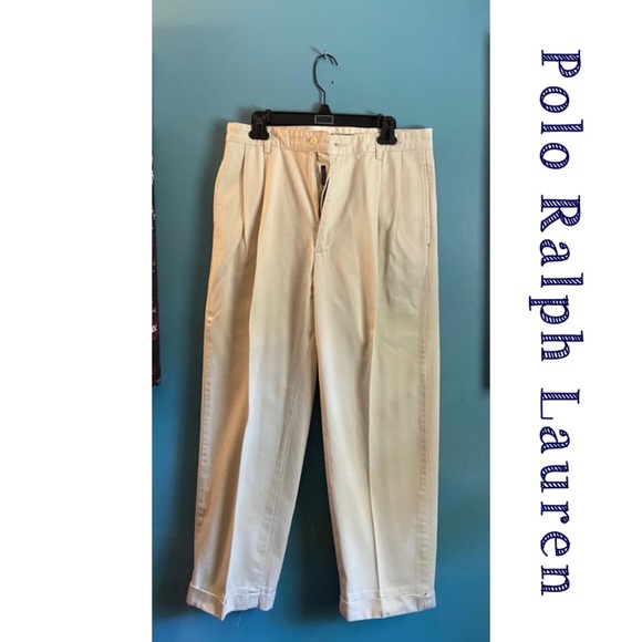 Polo Ralph Lauren | Pants | Polo Ralph Lauren Mens Chino Pants Pleated Front Tapered Khaki Size ...